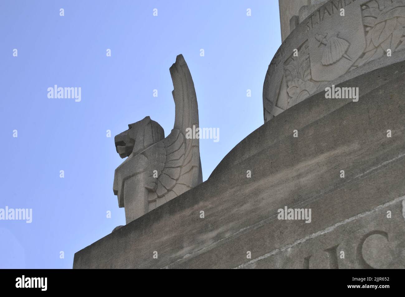 The statue entrance of Calvary Cemetery in Saint Louis, Missouri Stock ...