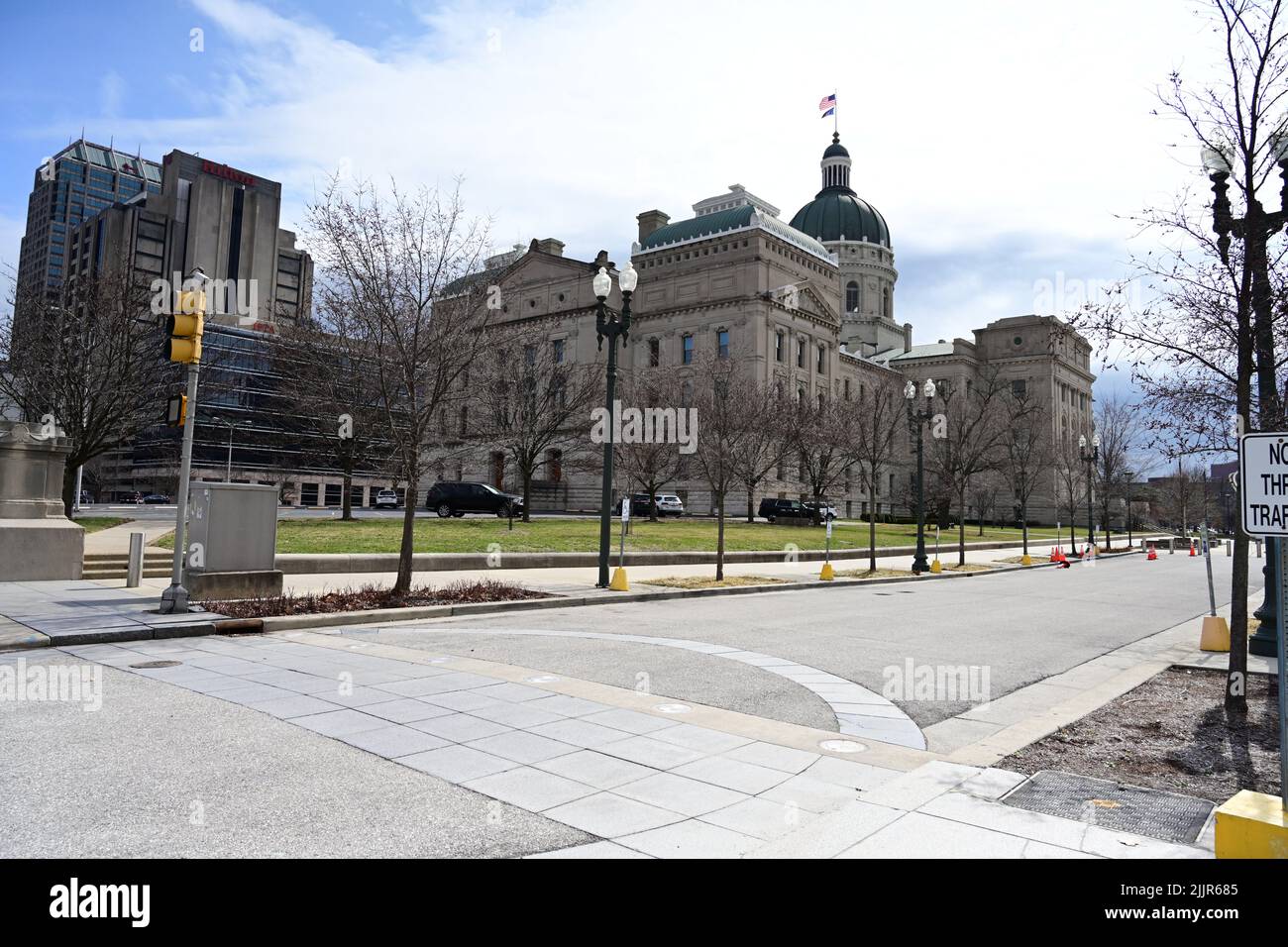 The Indiana Statehouse building during daytime from a distance in ...