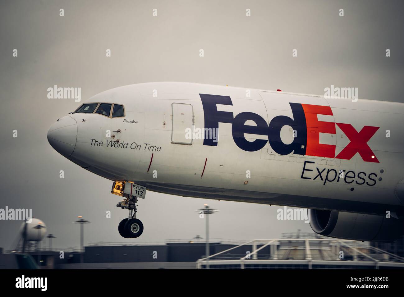A shot of a Boeing 767 Boeing plane landing at Dublin Airport Stock ...