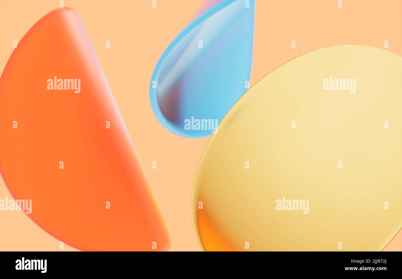 Abstract glass and curves with blue background, 3d rendering. Computer ...