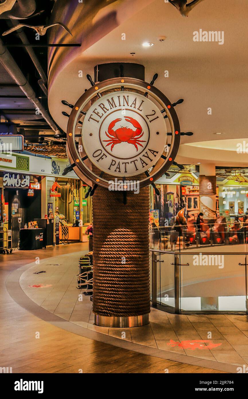 A vertical shot of the big shopping mall terminal 21 in Pattaya ...