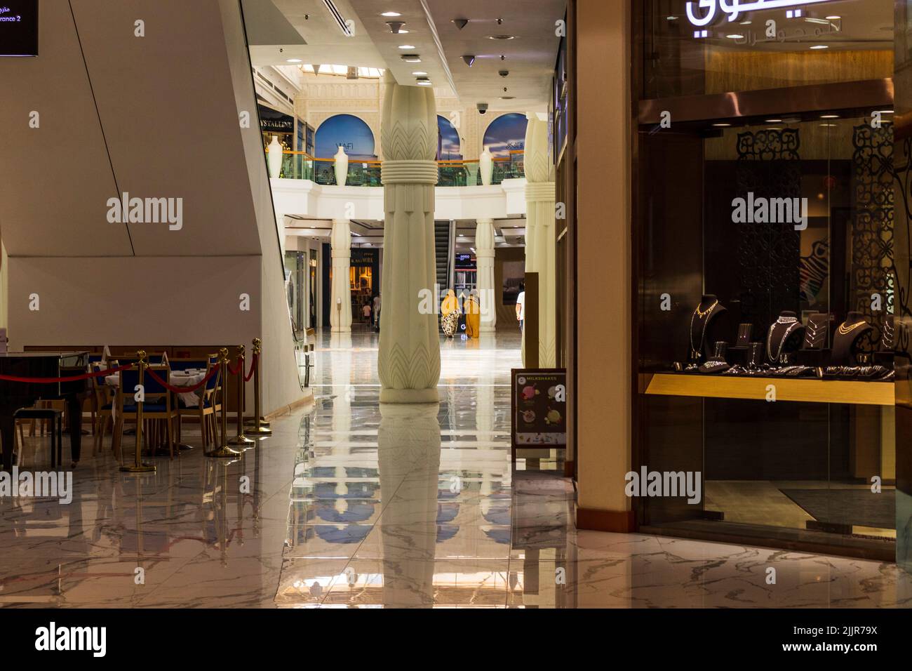 Dubai, UAE - 07.16.2022 - One f the halls in Wafi shopping center Stock ...