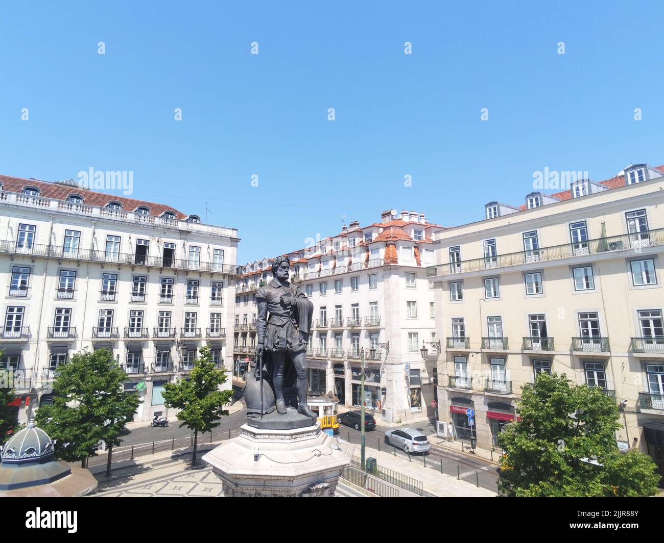 Aerial view from statue of poet Luis de Camoes at Lisbon Portugal Stock ...
