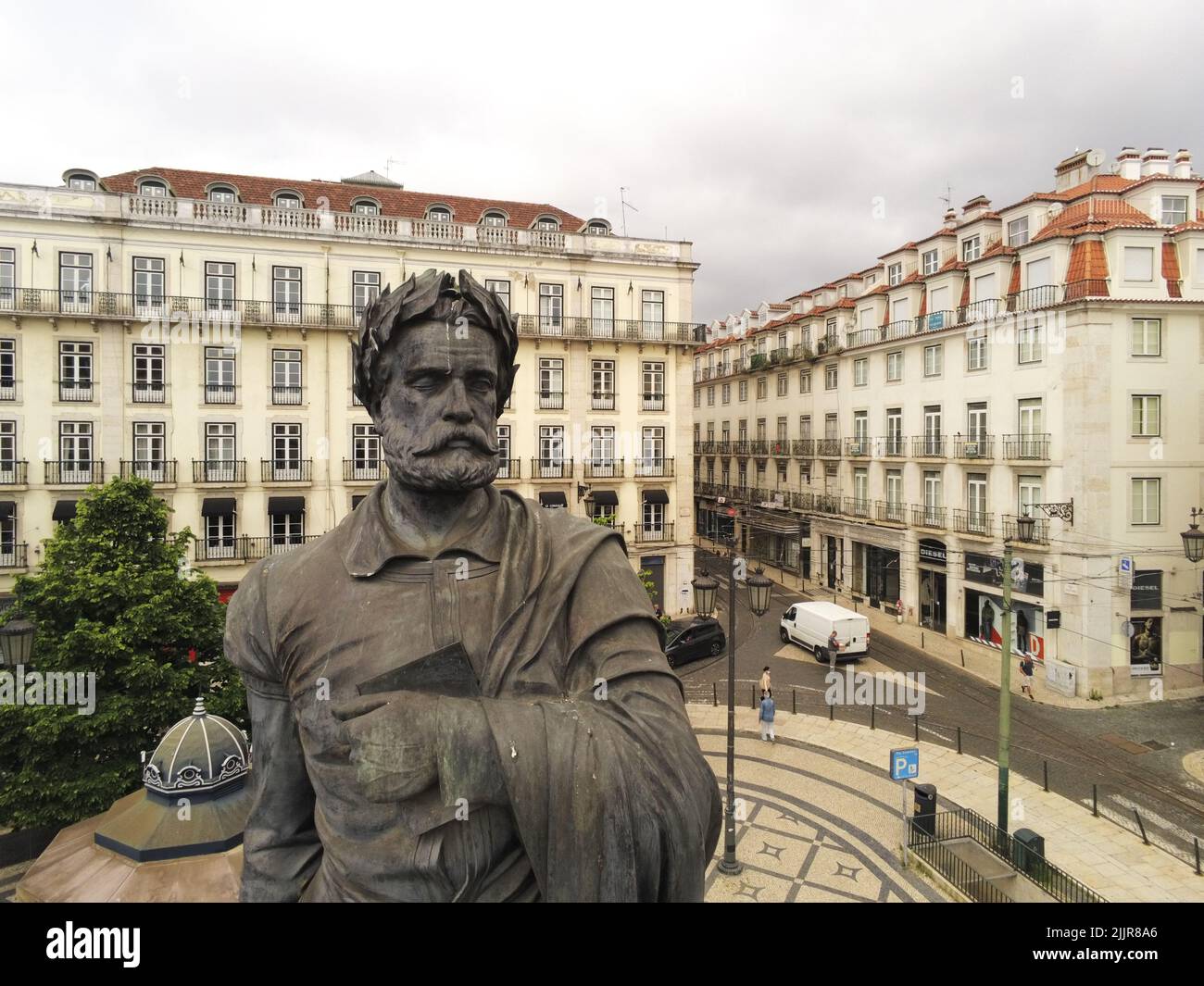 Aerial view from statue of poet Luis de Camoes at Lisbon Portugal Stock ...