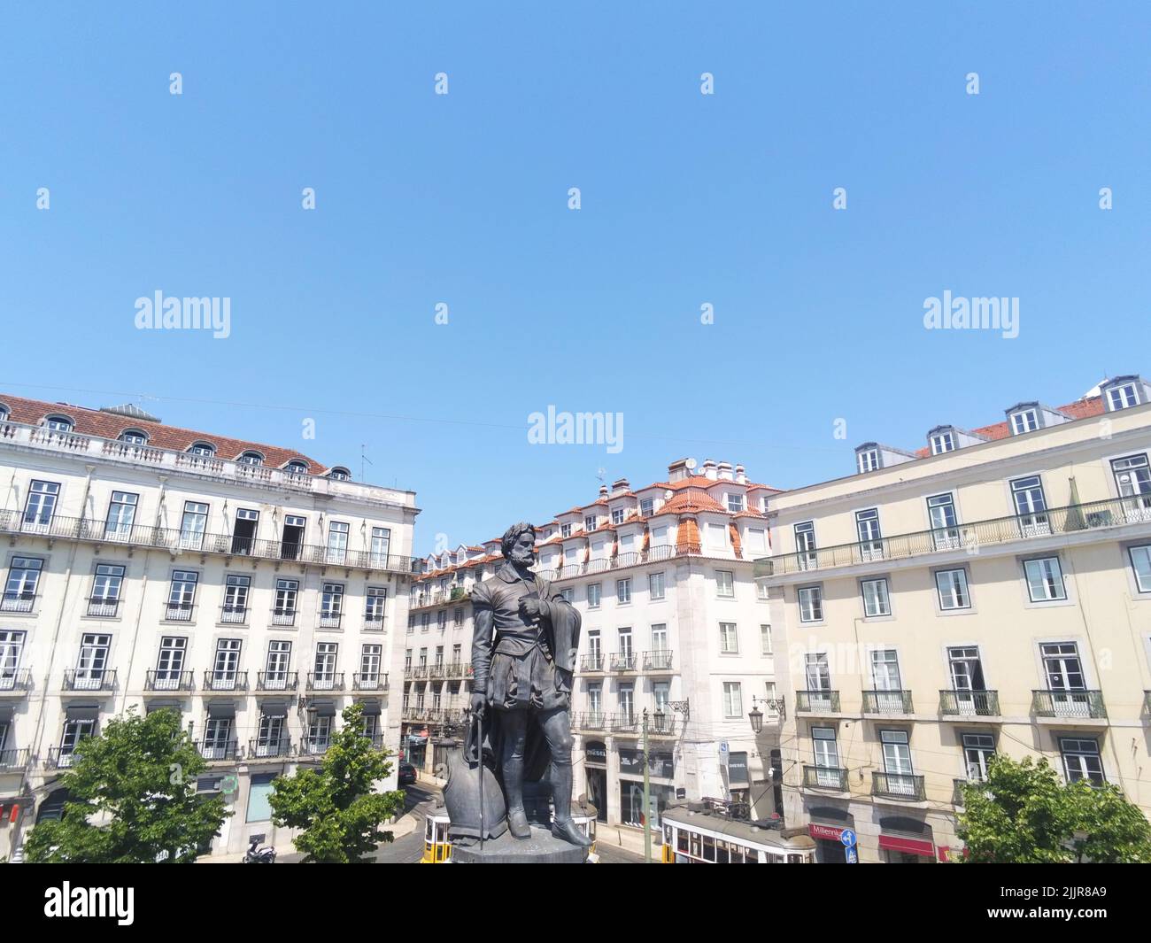 Aerial view from statue of poet Luis de Camoes at Lisbon Portugal Stock ...
