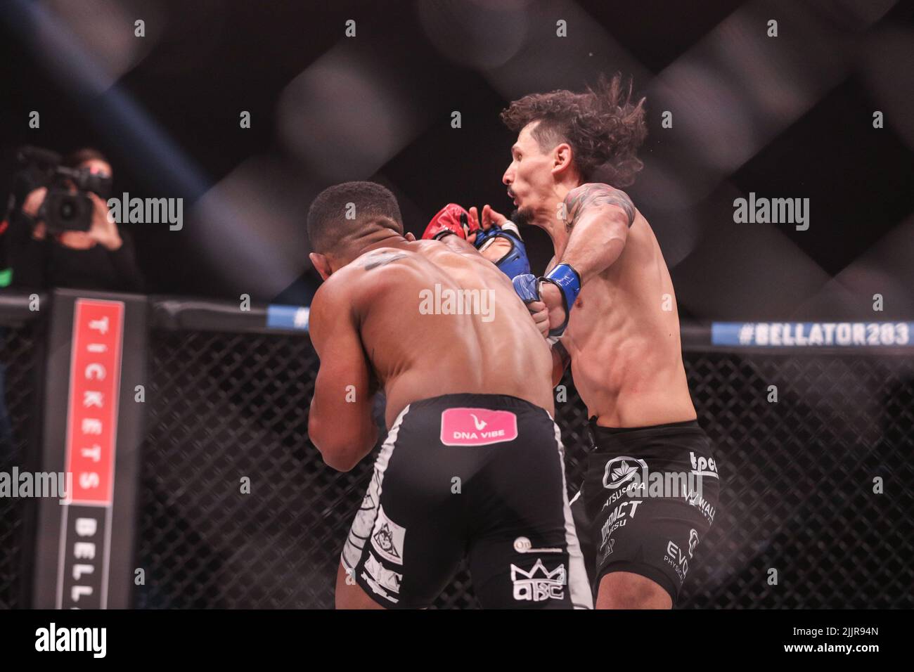 Archie Colgan lands a cross on Bryan Nuro at Bellator 283. Archie ...