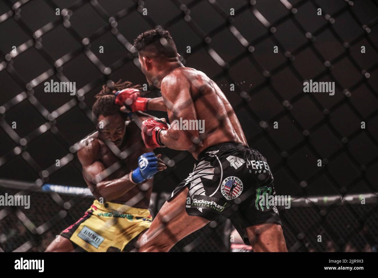 Douglas Lima lands a cross on Jason Jackson at Bellator 283. Jason ...