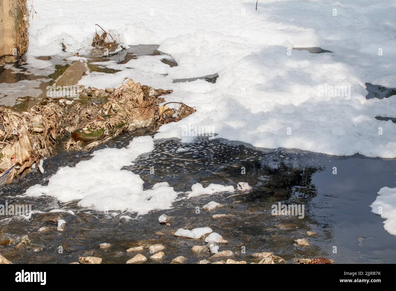 Water pollution in canal because industrial not treat water before ...