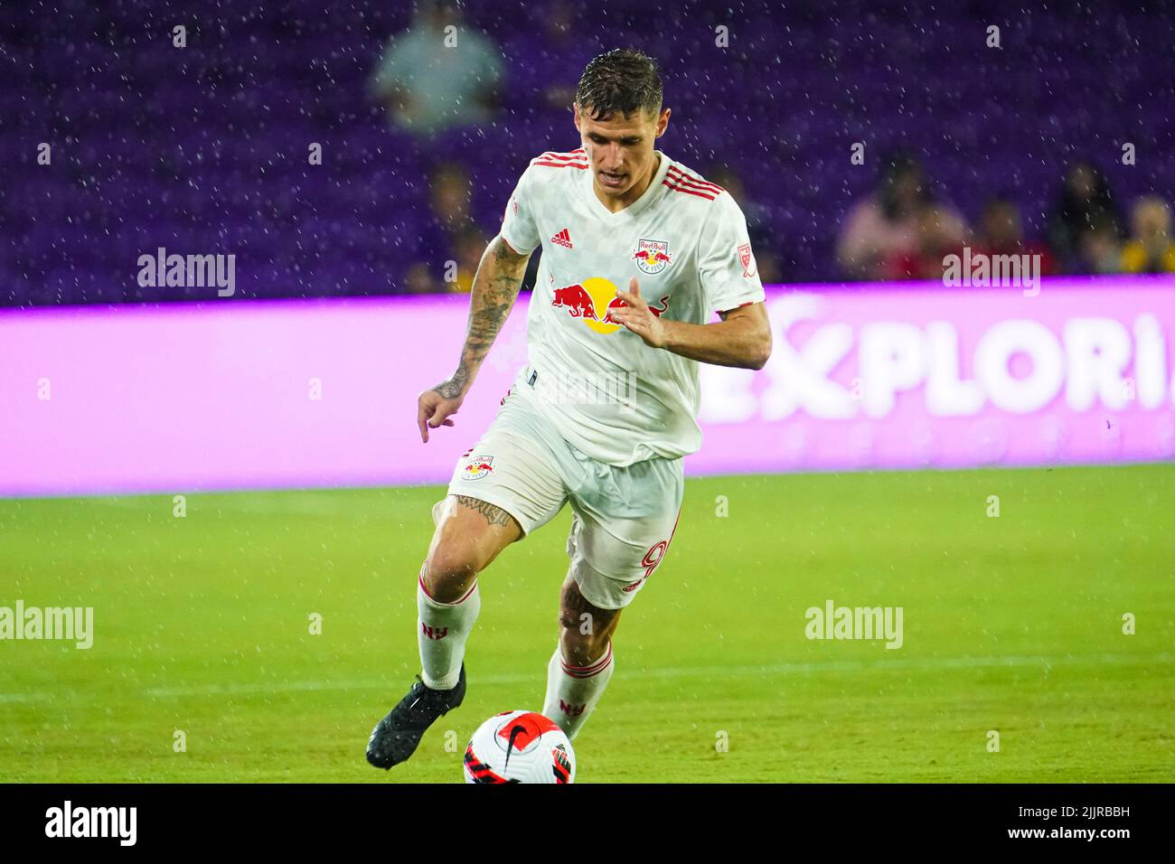 Orlando, Florida, USA, July 27, 2022, New York Red Bulls forward Patryk Klimala #9 during the US ...