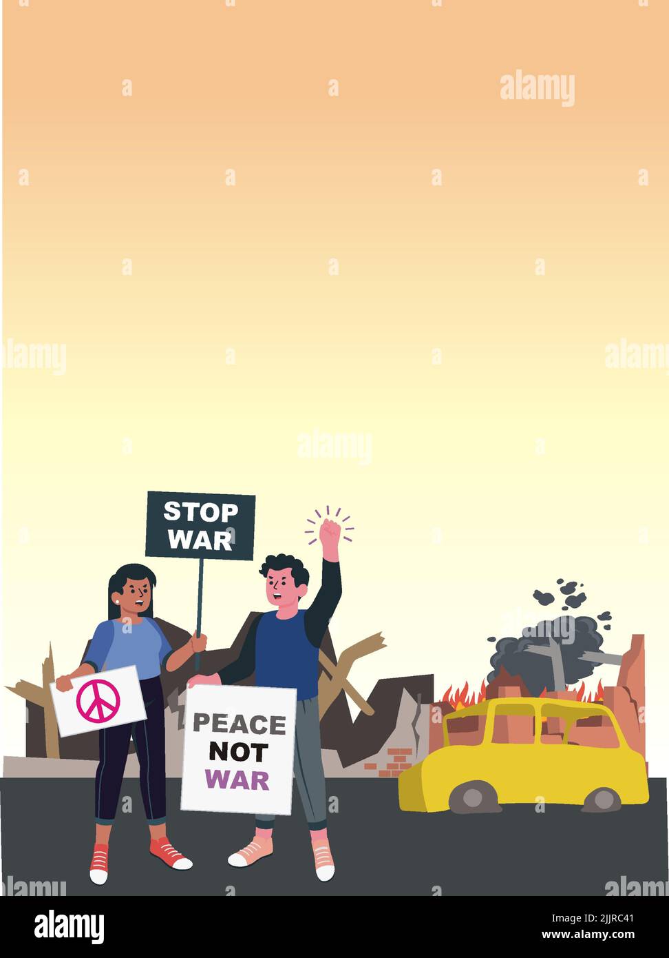 Say stop war poster. Message to stop the war. Make peace and spread ...