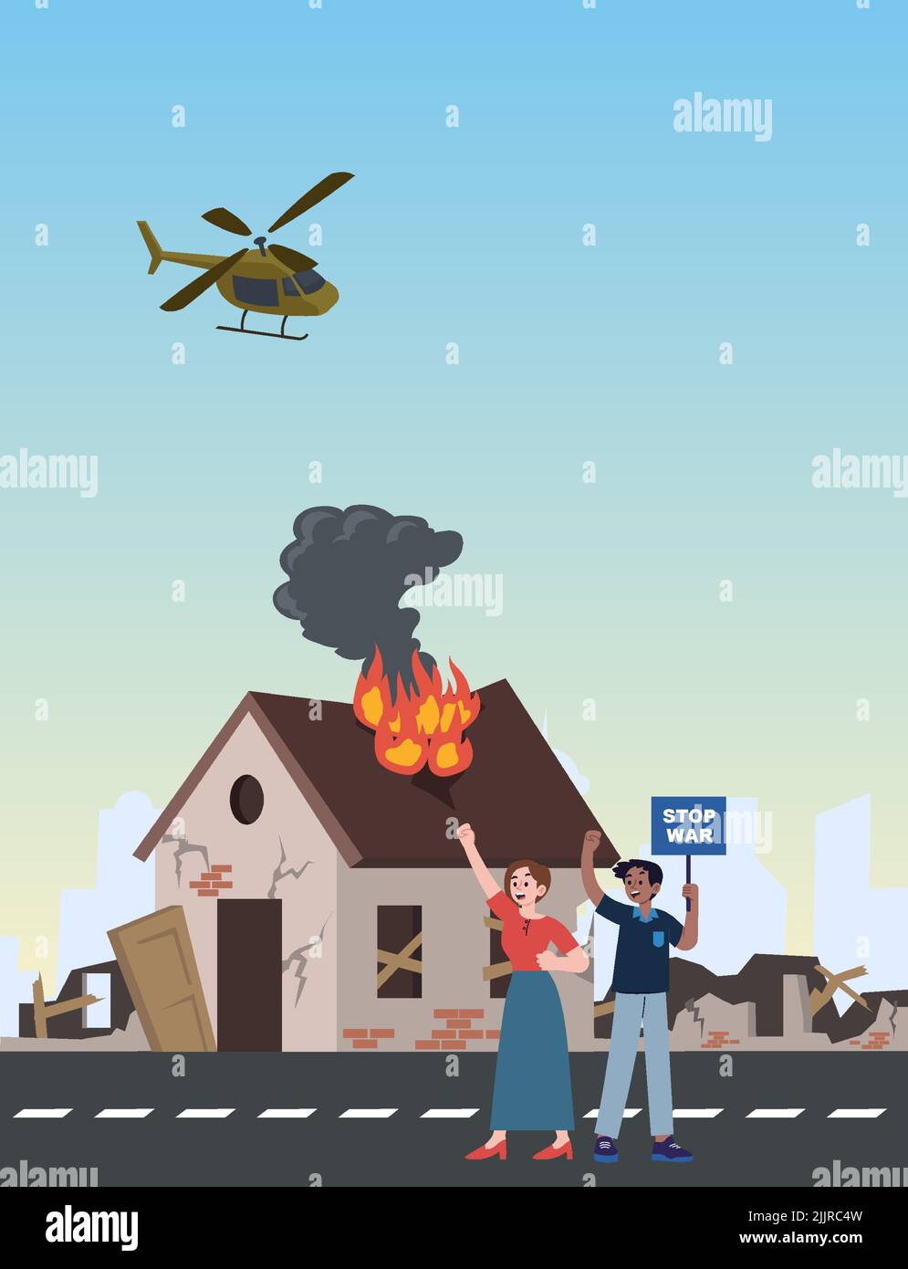 Say stop war poster. Message to stop the war. Make peace and spread ...