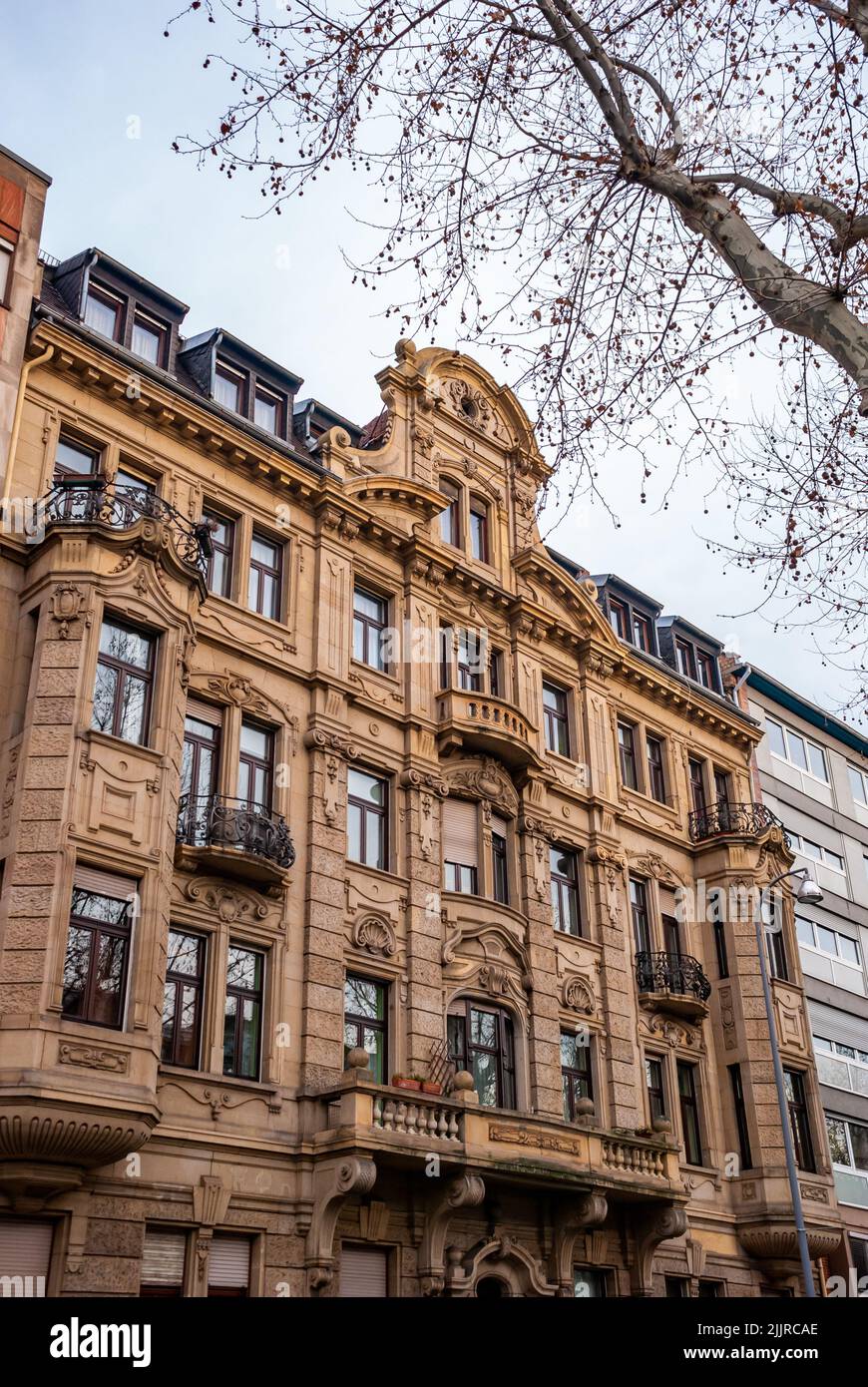 A beautiful facade of the building in Mannheim, Germany Stock Photo - Alamy