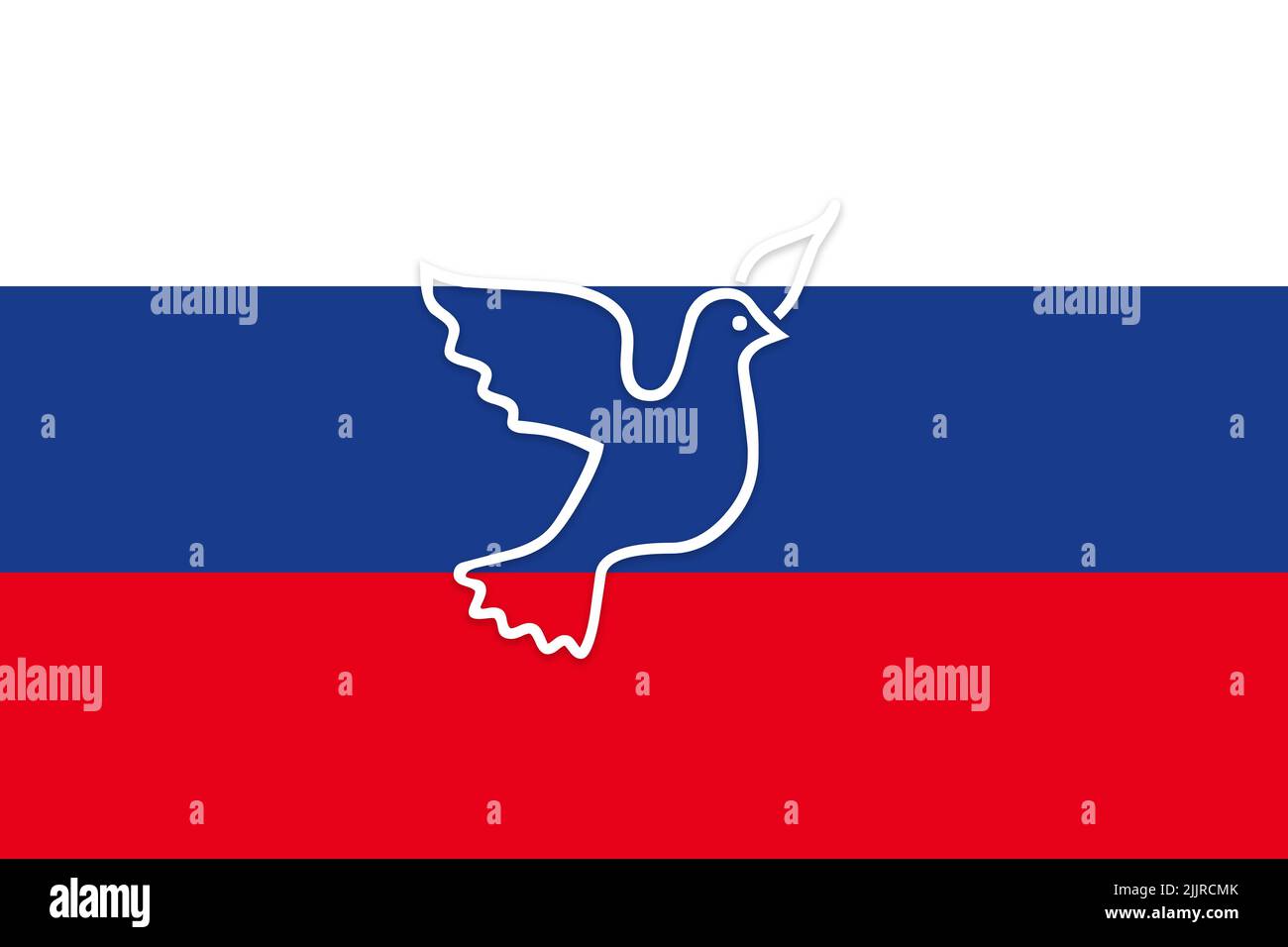 An illustration of the Flag of Russia with a dove Stock Photo - Alamy