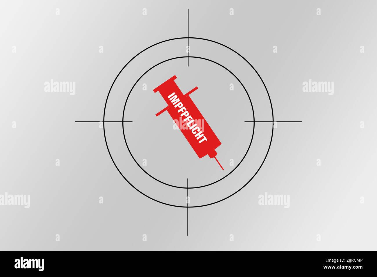 A red syringe in a black target icon on a white background Stock Photo ...
