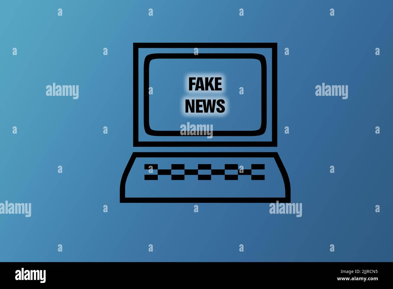 An illustration of a computer with fake news on a screen Stock Photo ...