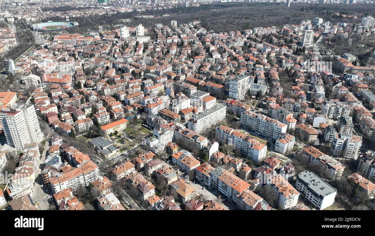 an aerial view of the city Sofia Stock Photo - Alamy