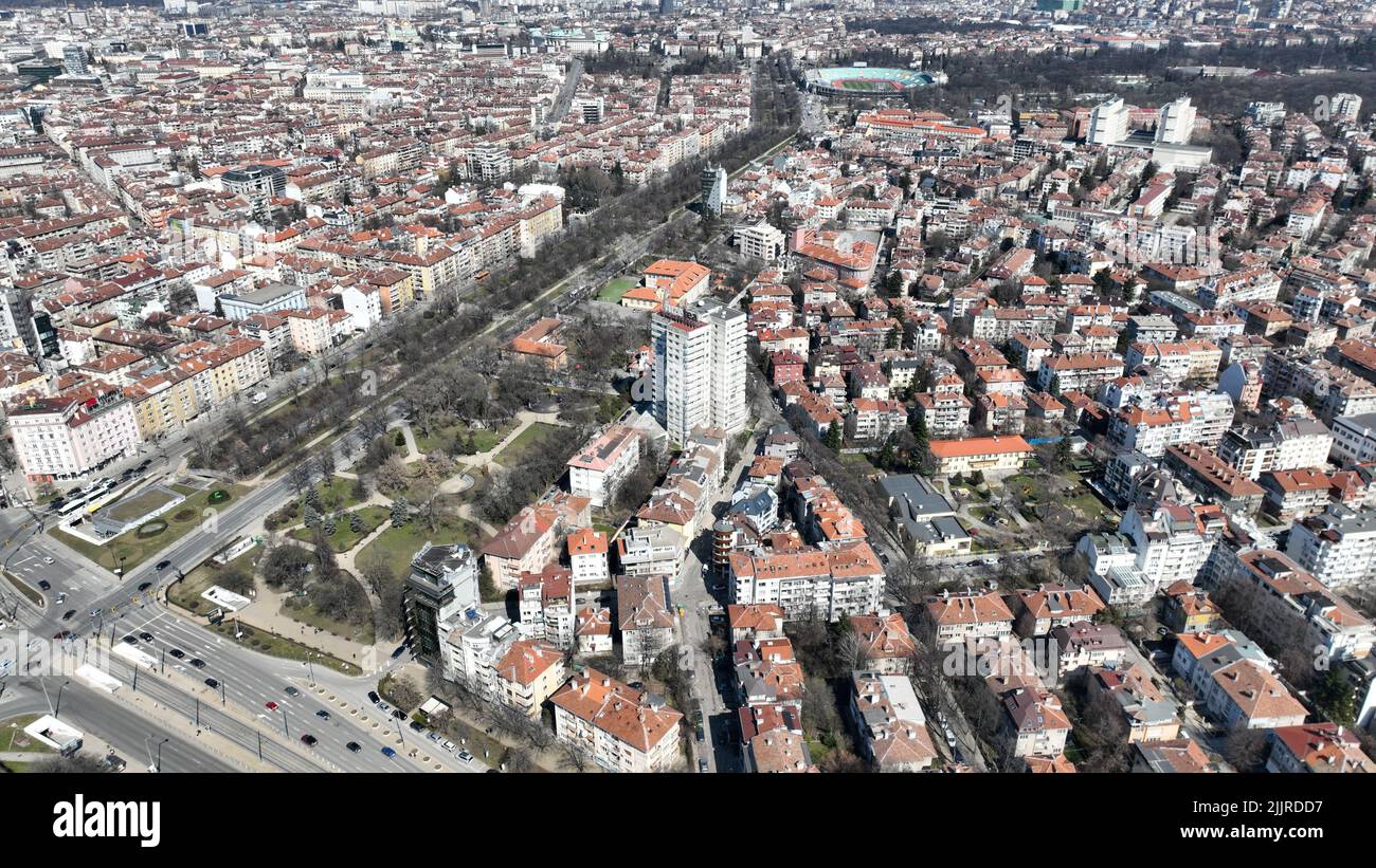 An aerial view of the city of Sofia from above Stock Photo - Alamy