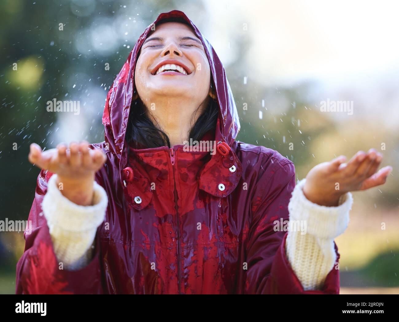 Female enjoying rain hi-res stock photography and images - Alamy