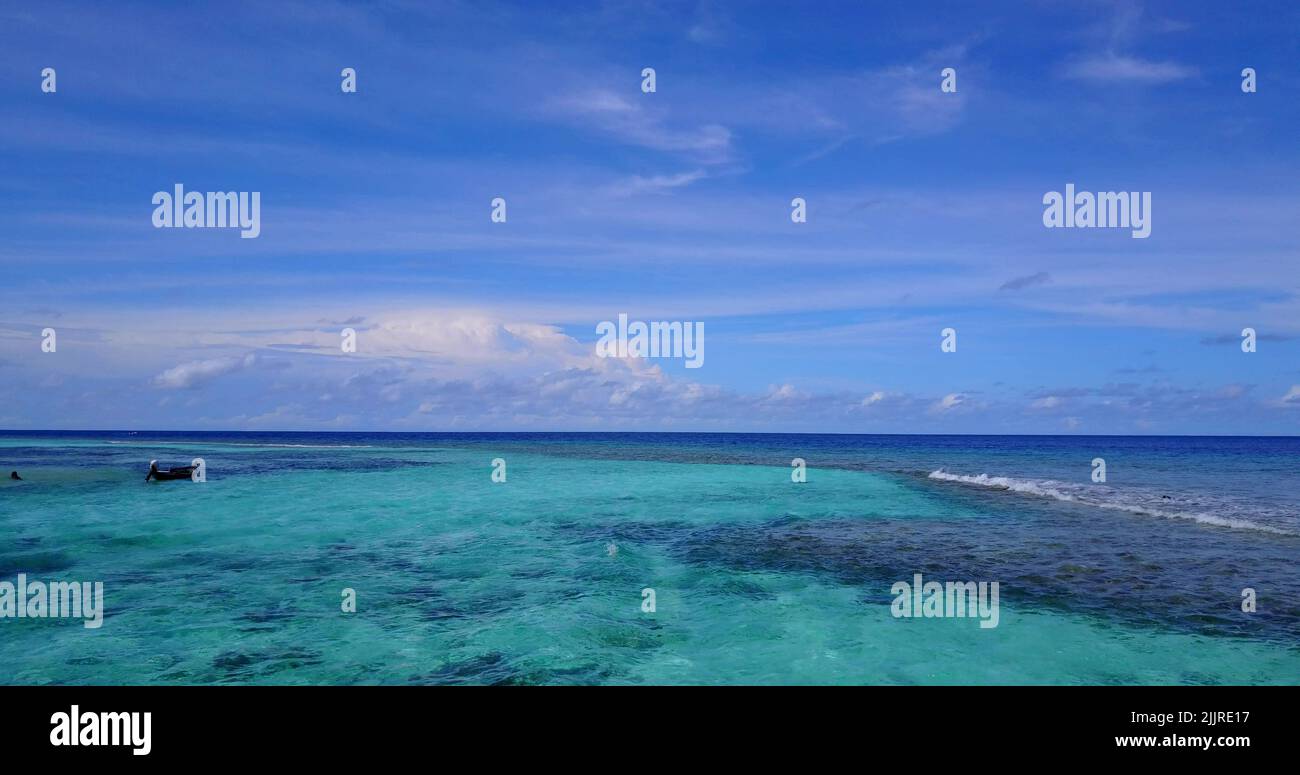 An aerial beautiful view of sea with emerald water Stock Photo - Alamy