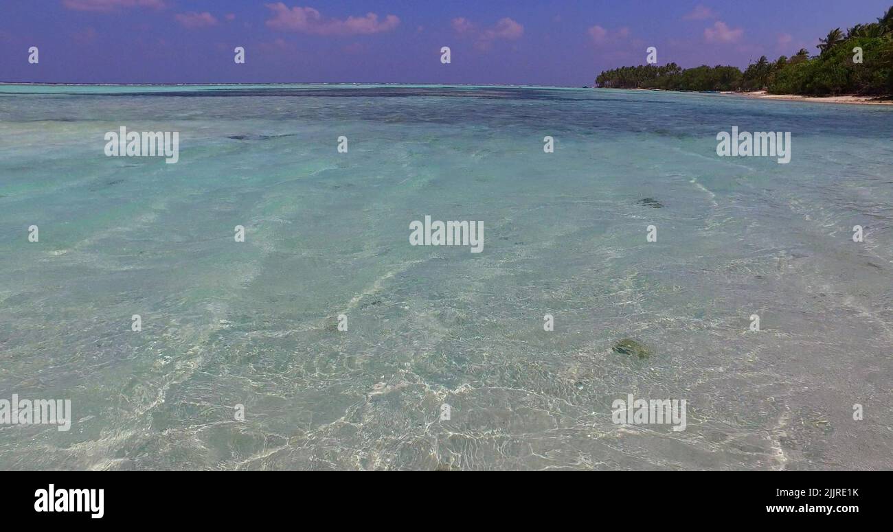 An aerial beautiful view of sea with emerald water Stock Photo - Alamy