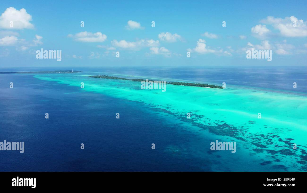 An aerial view of sea with emerald water Stock Photo - Alamy