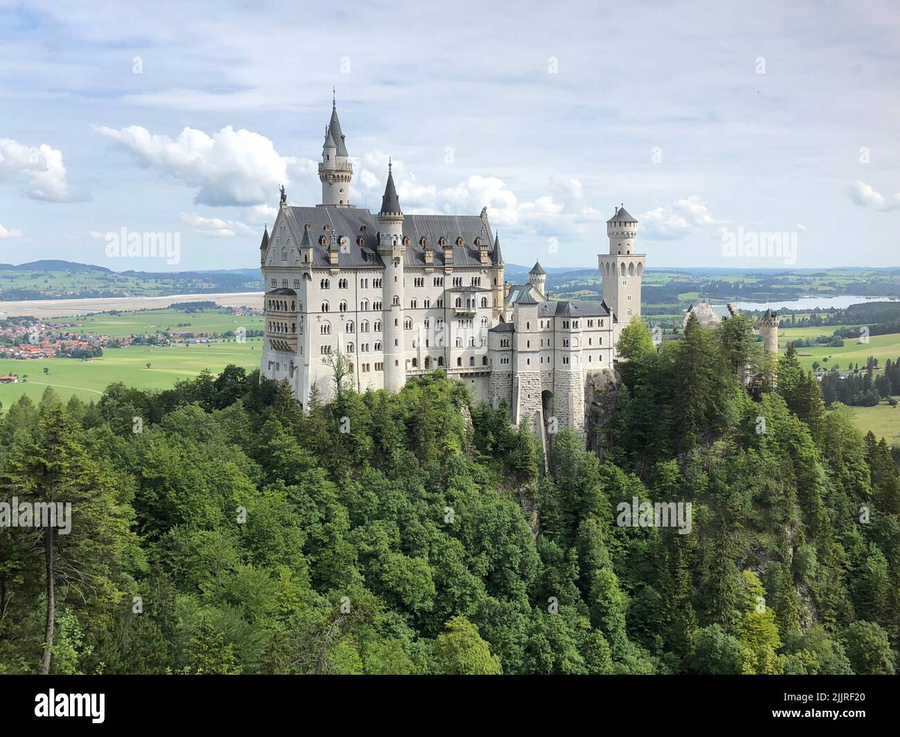 Aerial view neuschwanstein castle in hi-res stock photography and ...