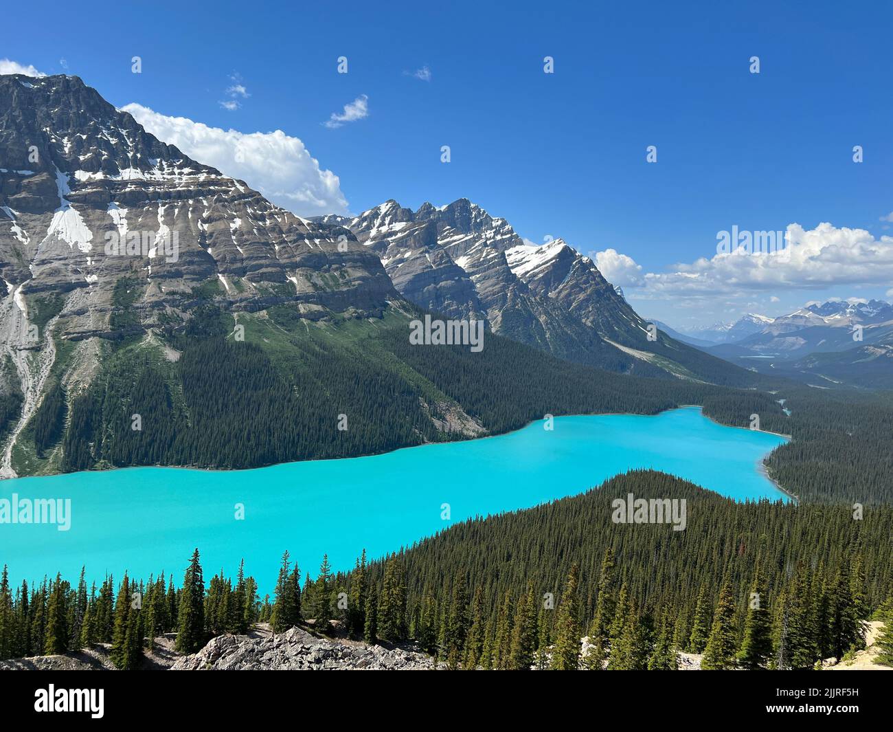 Peyto Lake of Banff National Park in Canada. Blue color alpine lake in ...