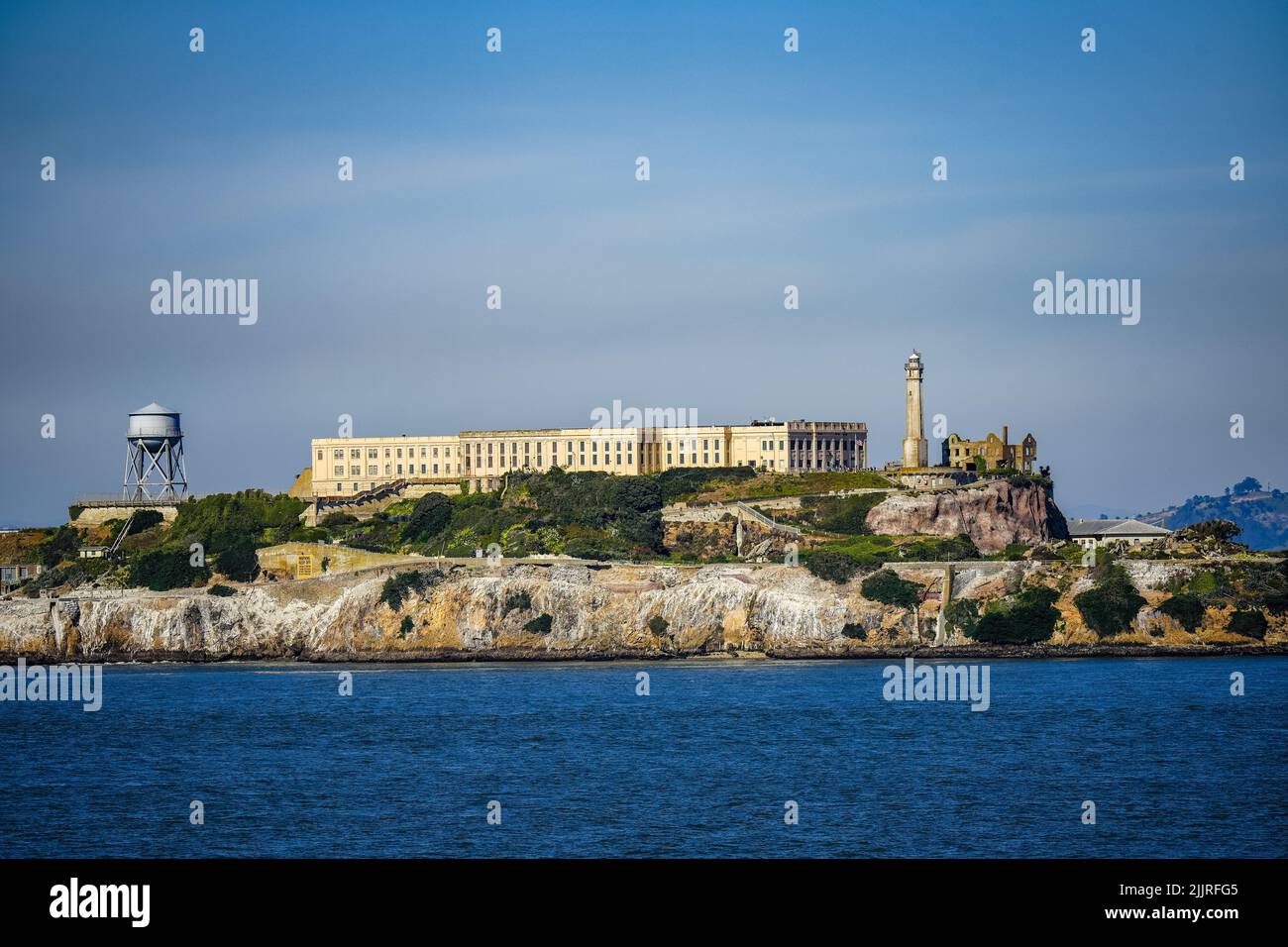 The lighthouse, fortification, and military prison of Alcatraz Island ...