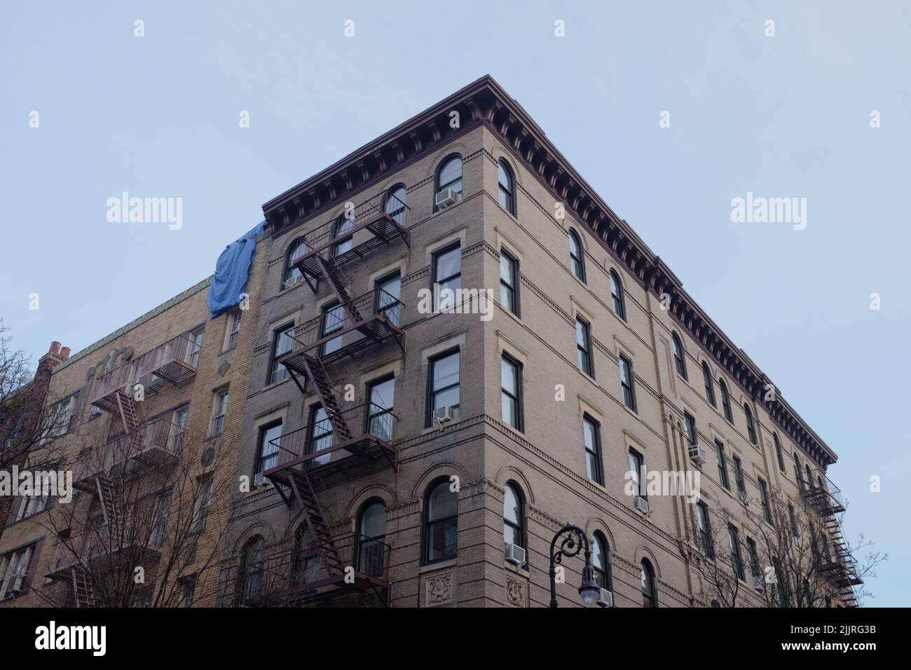 A low angle shot of a historic TV show building in New York City Stock ...
