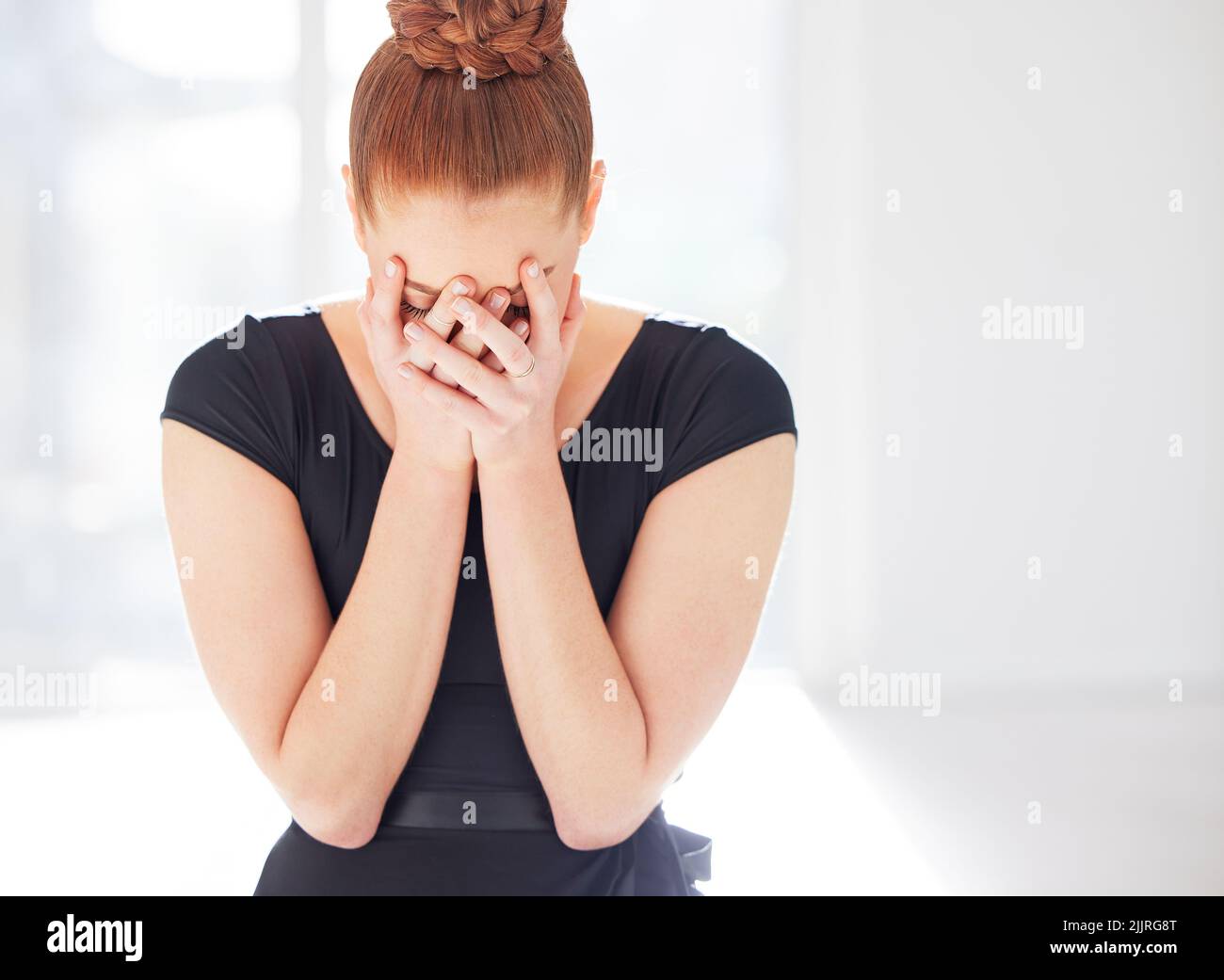 The life of a professional ballerina is full of unknowns. Closeup shot ...