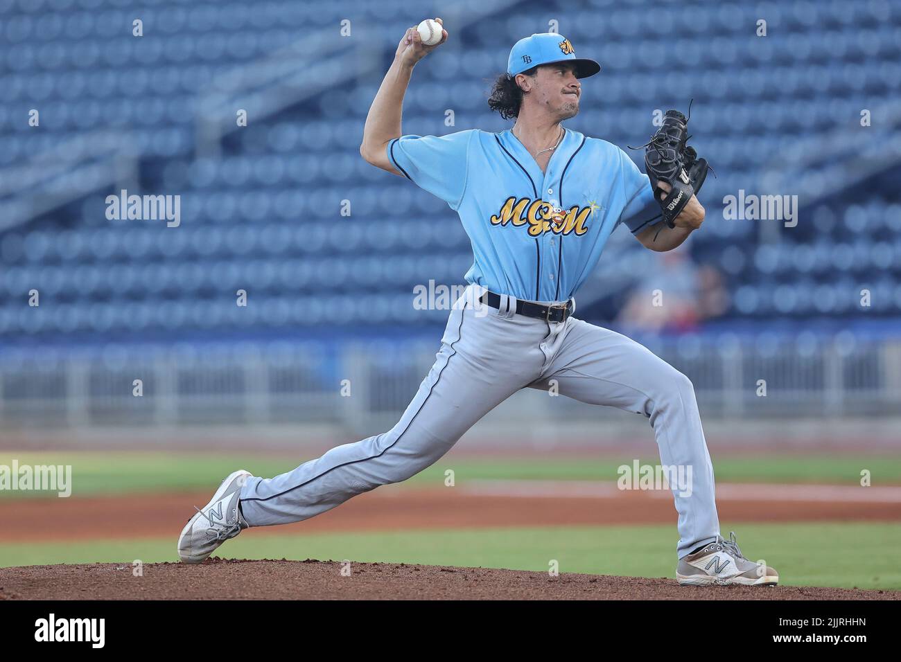 Biloxi, Mississippi, USA. 27th July, 2022. Montgomery Biscuits pitcher ...