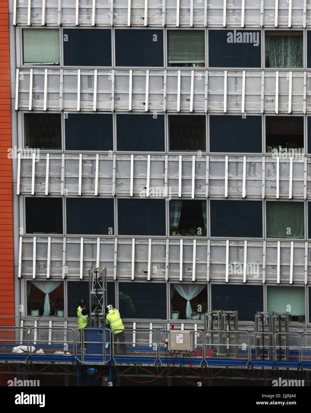 File photo dated 20/01/21 of contractors undertaking works at a ...