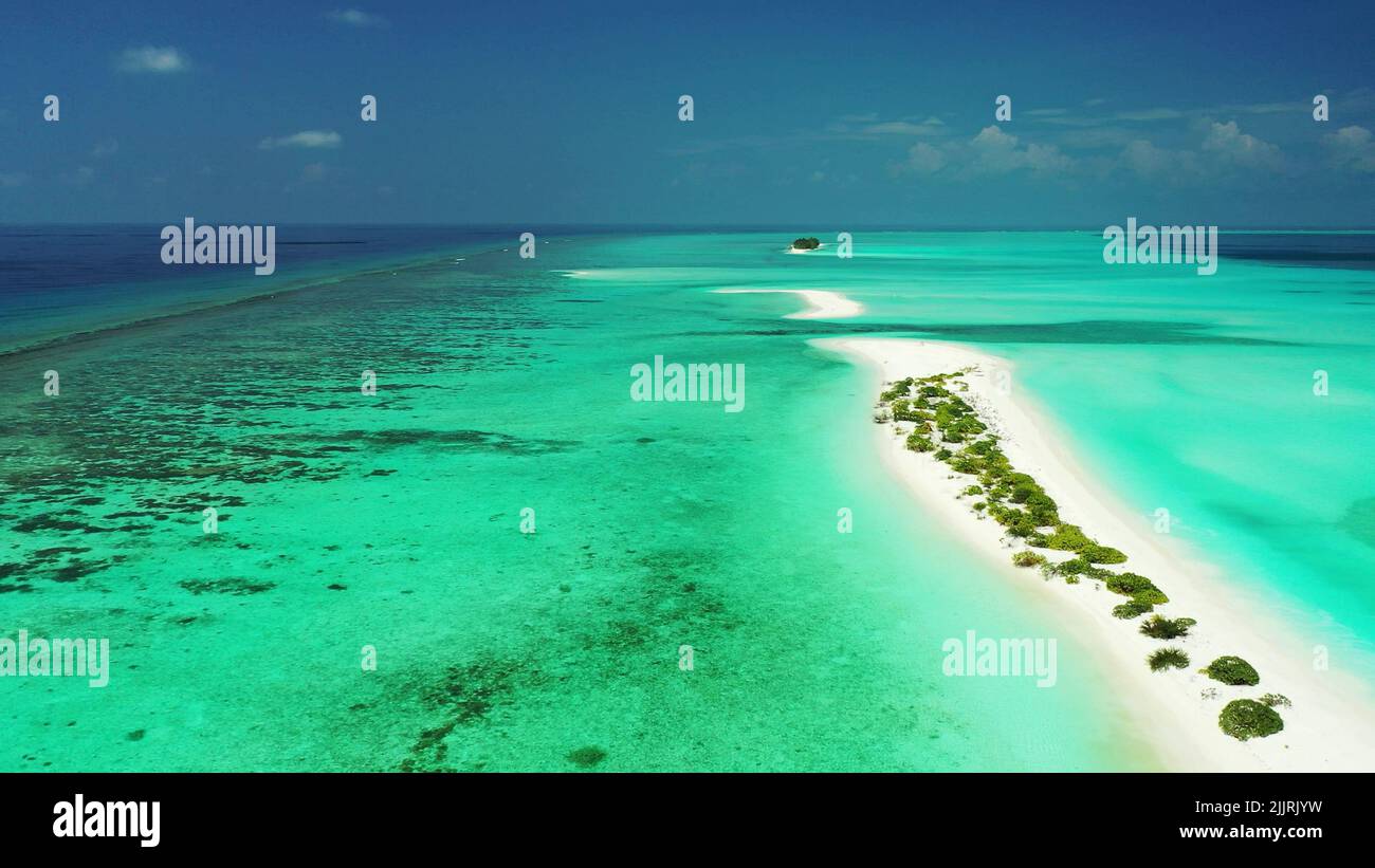 An aerial view of islands in the middle of the ocean Stock Photo - Alamy