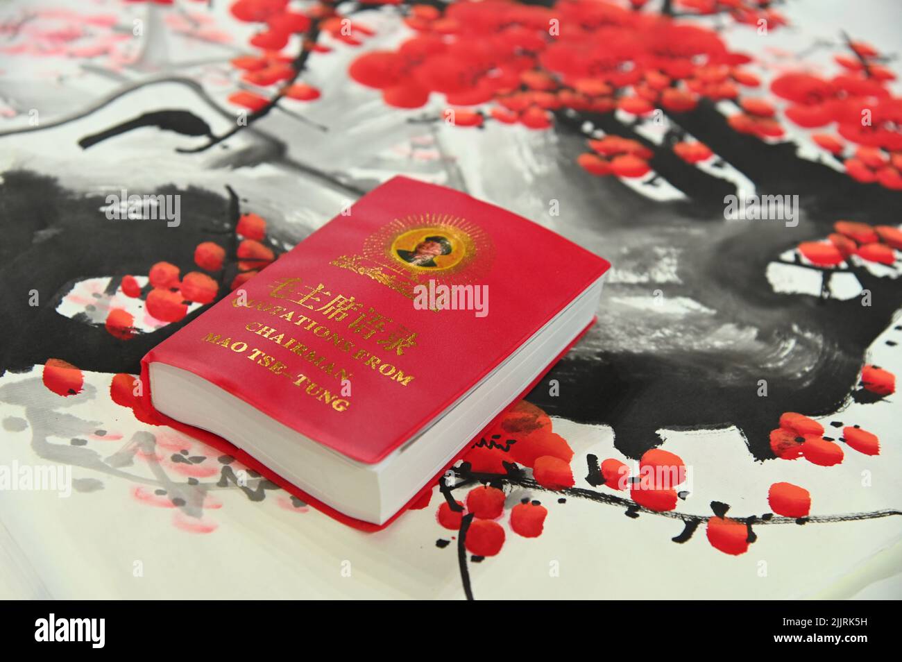 A closeup of the iconic Little Red Book, a collection of quotations ...