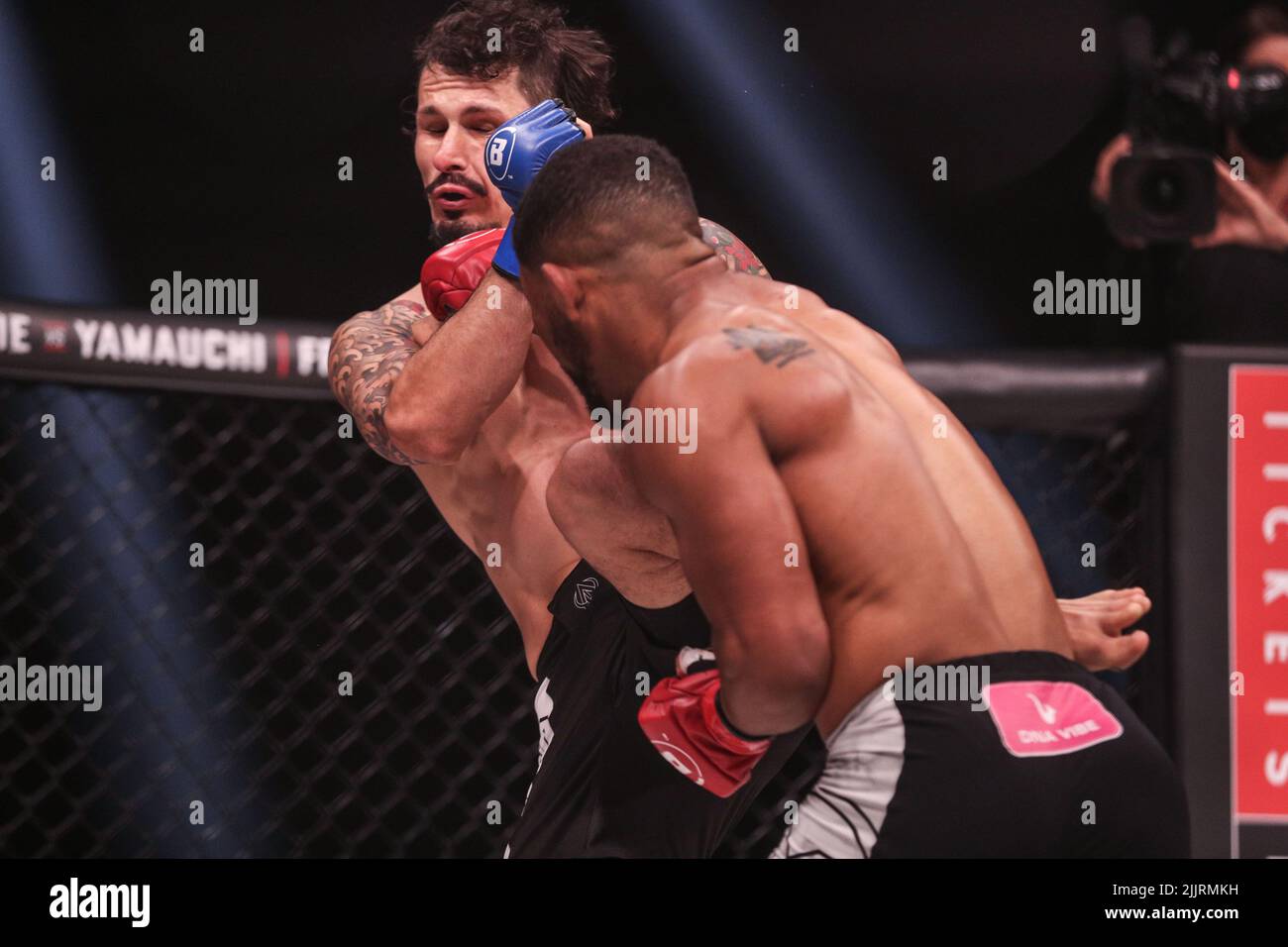 Archie Colgan lands a cross on Bryan Nuro at Bellator 283. Archie ...