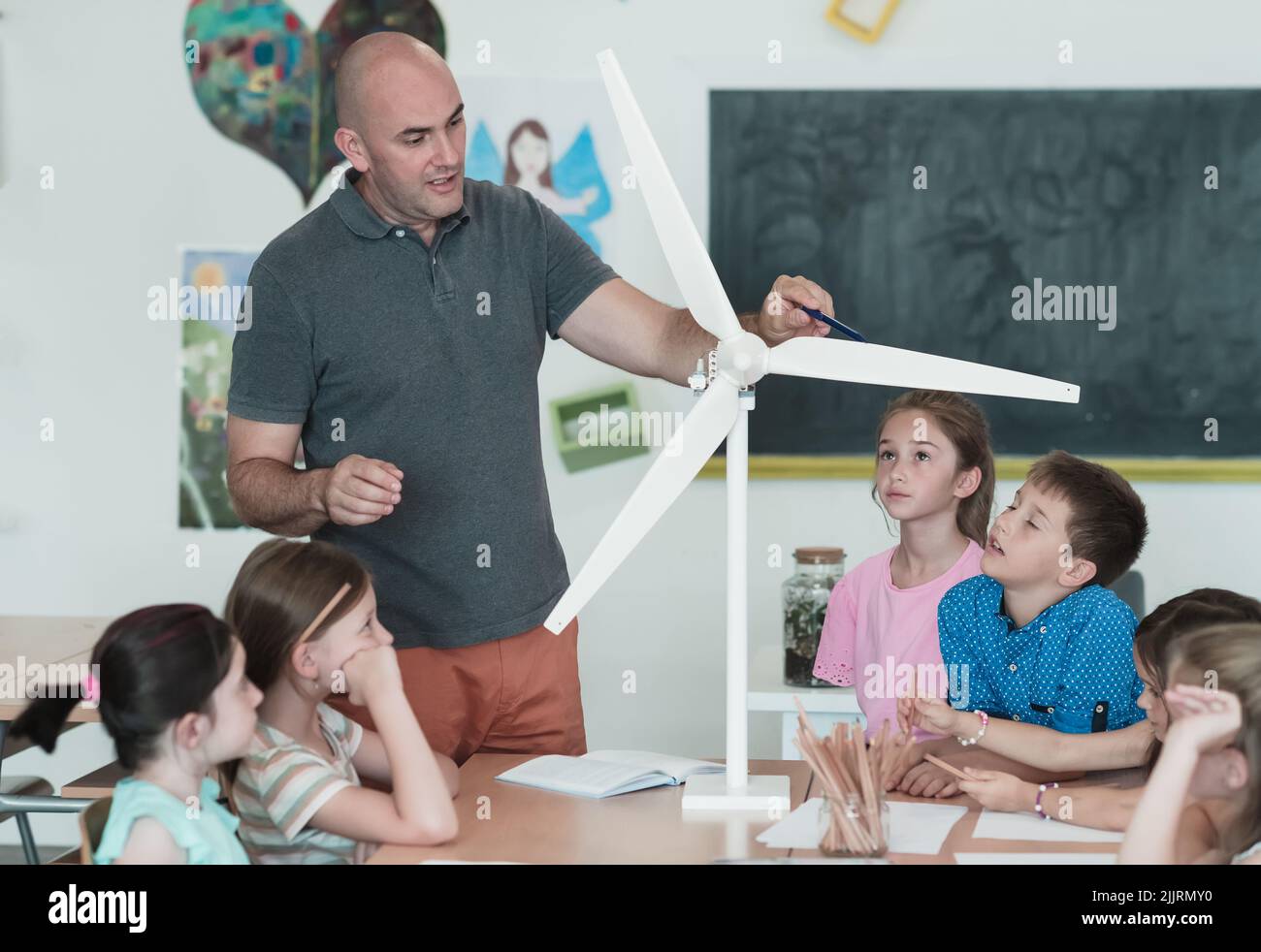 Elementary School Stem Robotics Classroom Diverse Group of Children ...