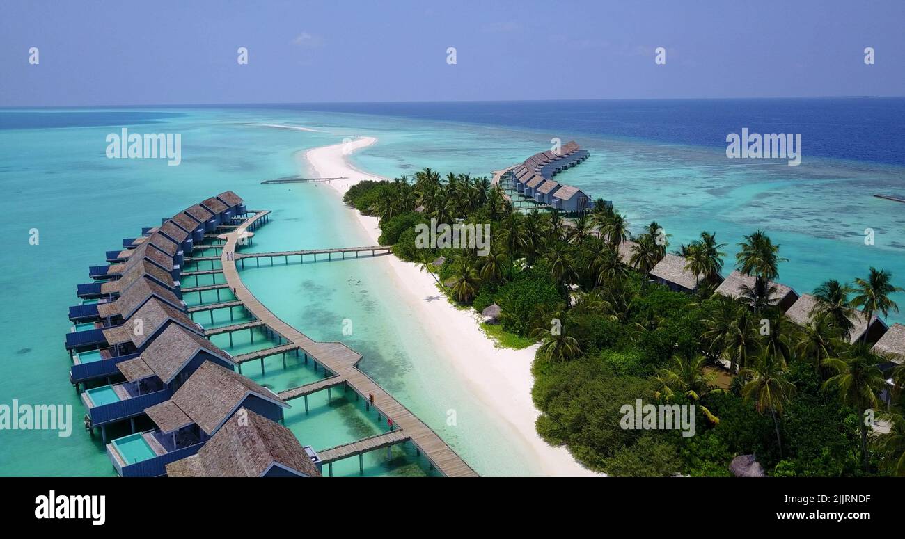 The overwater bungalows with swimming pools in Maldives Stock Photo - Alamy
