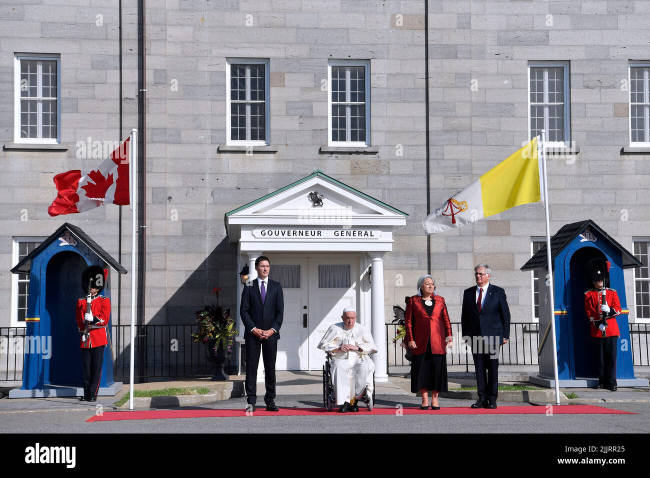 Quebec City, Canada, 27 July, 2022. Canadian Prime Minister Justin Trudeau and Canadian Governor ...