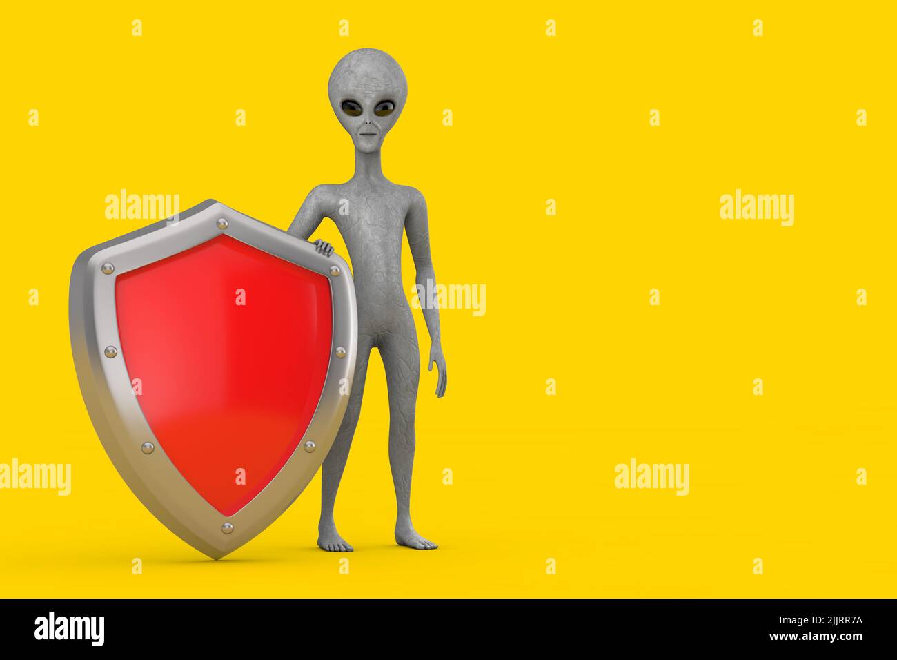 Scary Gray Humanoid Alien Cartoon Character Person Mascot with Red ...