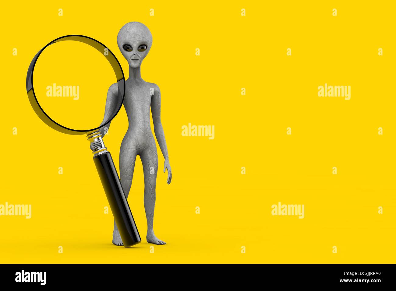 Scary Gray Humanoid Alien Cartoon Character Person Mascot with ...