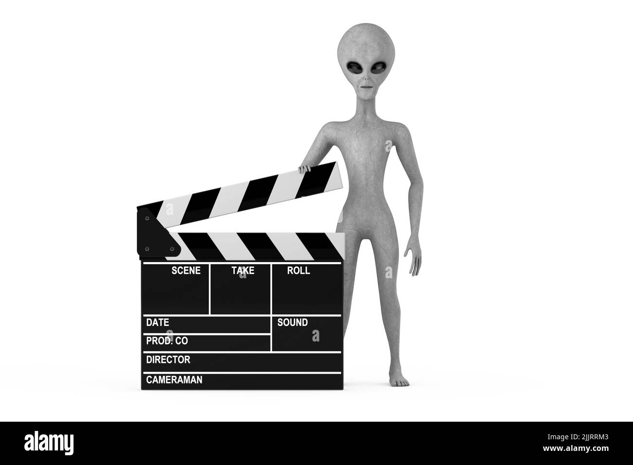 Scary Gray Humanoid Alien Cartoon Character Person Mascot with Movie ...