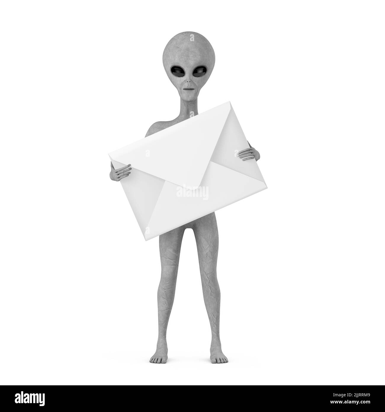 Scary Gray Humanoid Alien Cartoon Character Person Mascot with White ...