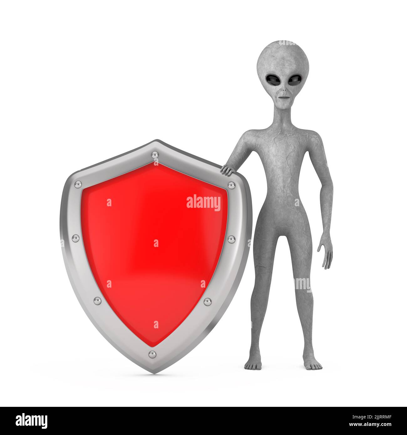 Scary Gray Humanoid Alien Cartoon Character Person Mascot with Red ...