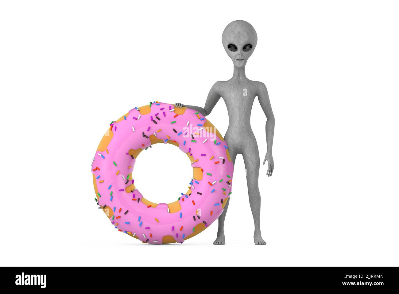 Scary Gray Humanoid Alien Cartoon Character Person Mascot with Big ...