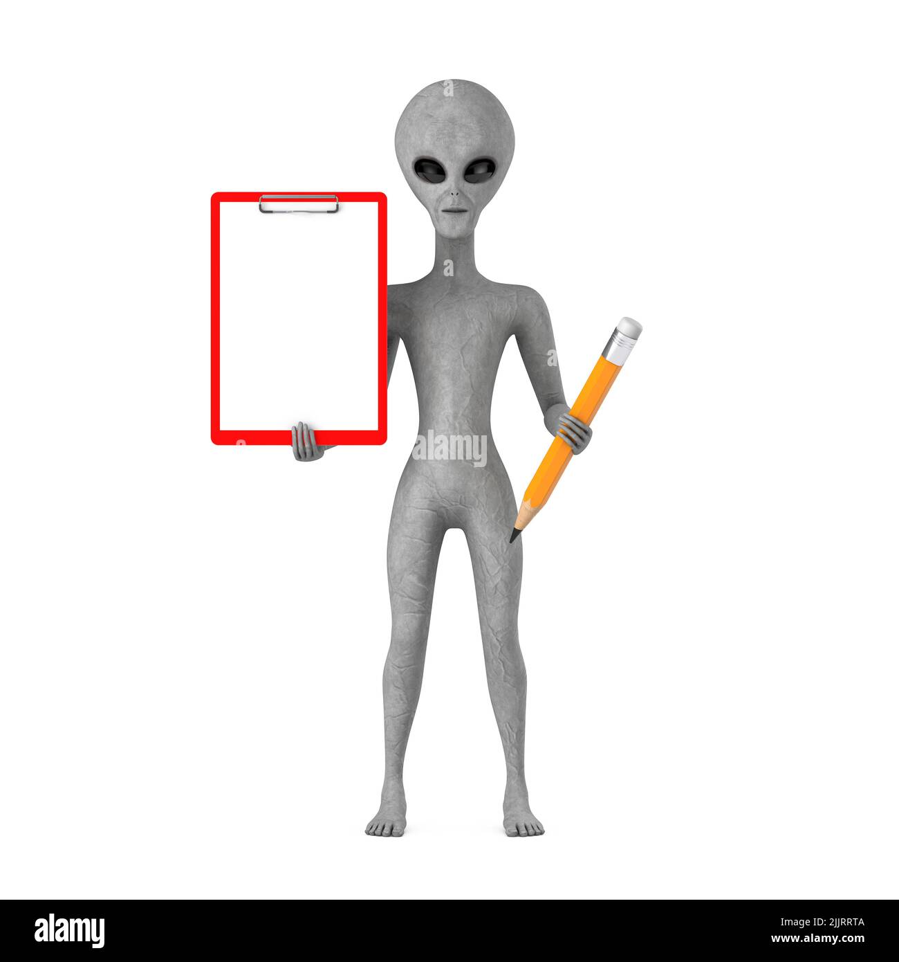 Scary Gray Humanoid Alien Cartoon Character Person Mascot with Red ...