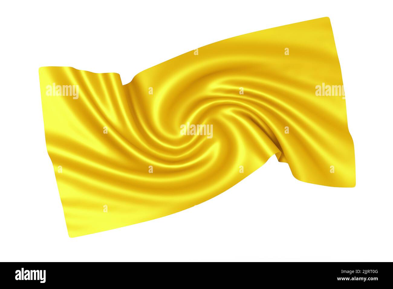 Crumpled Shiny Smooth Twisted Spiral Swirl Yellow Silk Fabric on a ...