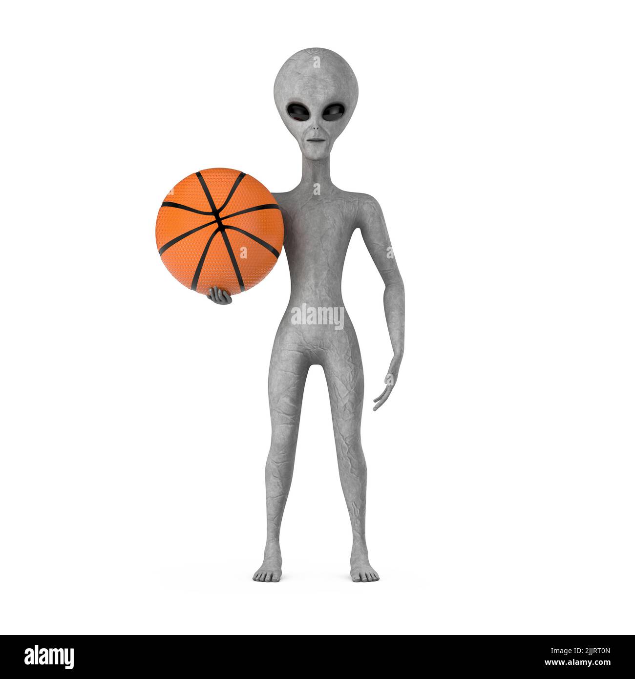 Scary Gray Humanoid Alien Cartoon Character Person Mascot with ...