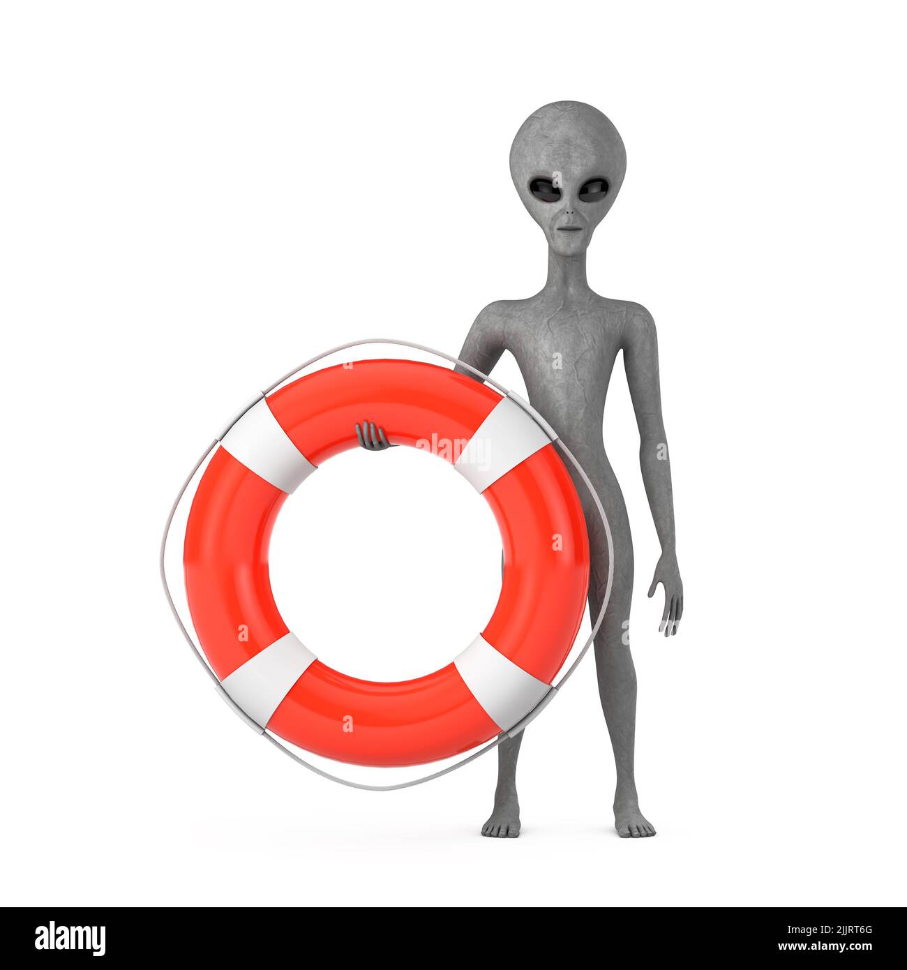 Scary Gray Humanoid Alien Cartoon Character Person Mascot with Life ...