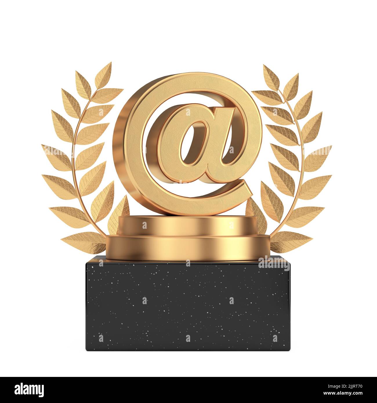 Winner Award Cube Gold Laurel Wreath Podium, Stage or Pedestal with ...