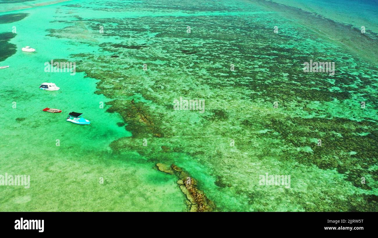 A beautiful view of boats in a calm sea on a summer sunny day Stock ...